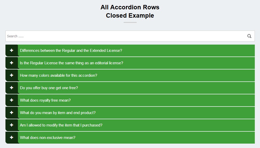 Ultimate Searchable Accordion - WPBakery Page Builder Addon by xenioushk